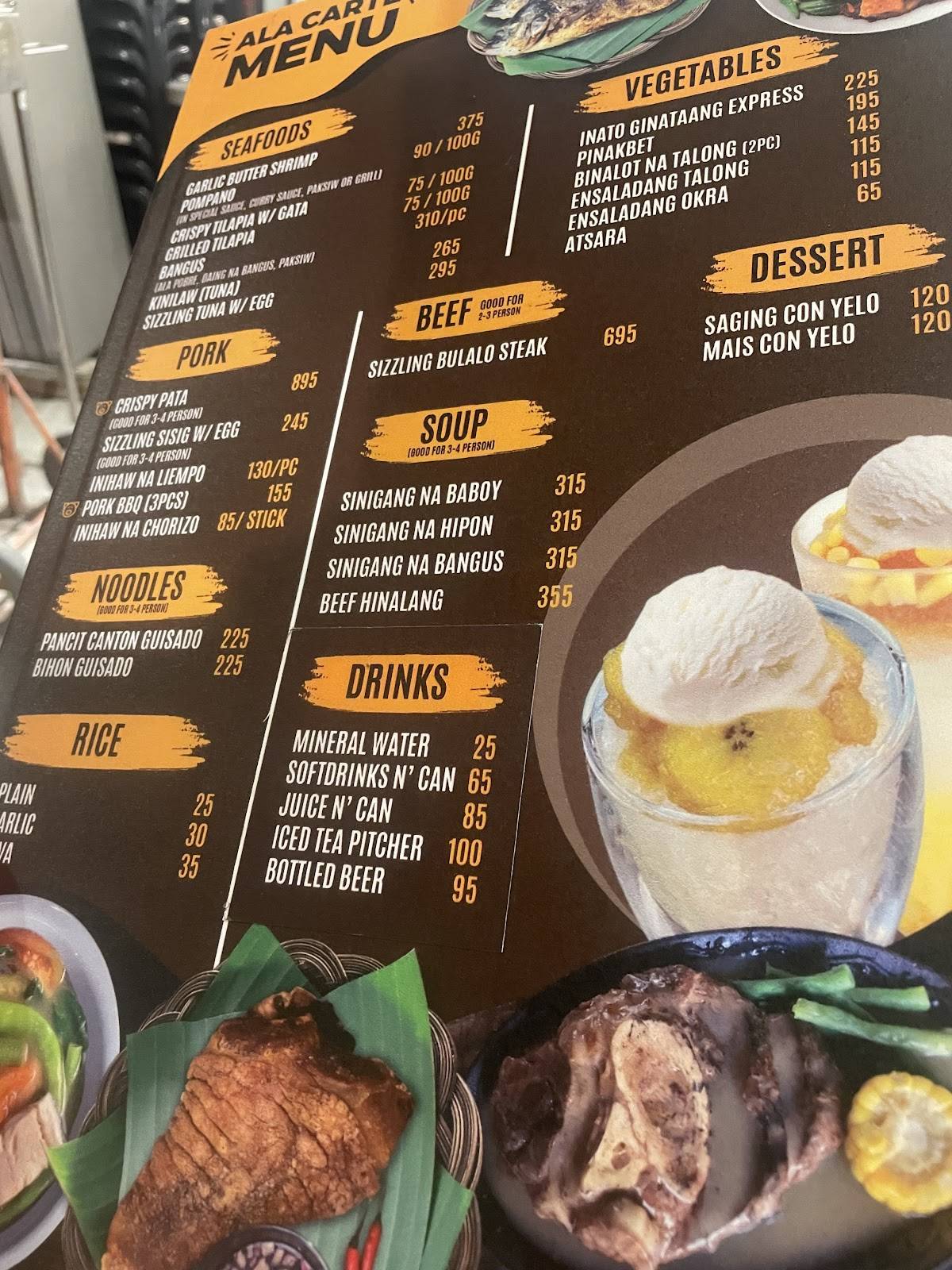 Menu at Balai Inató - Davao restaurant, Davao City
