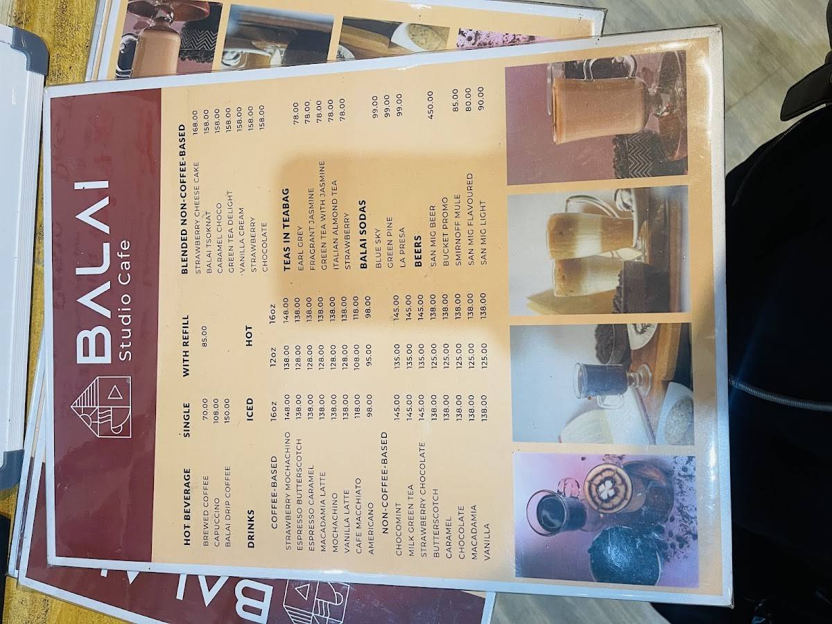 Menu at Balai Studio Cafe, Baguio