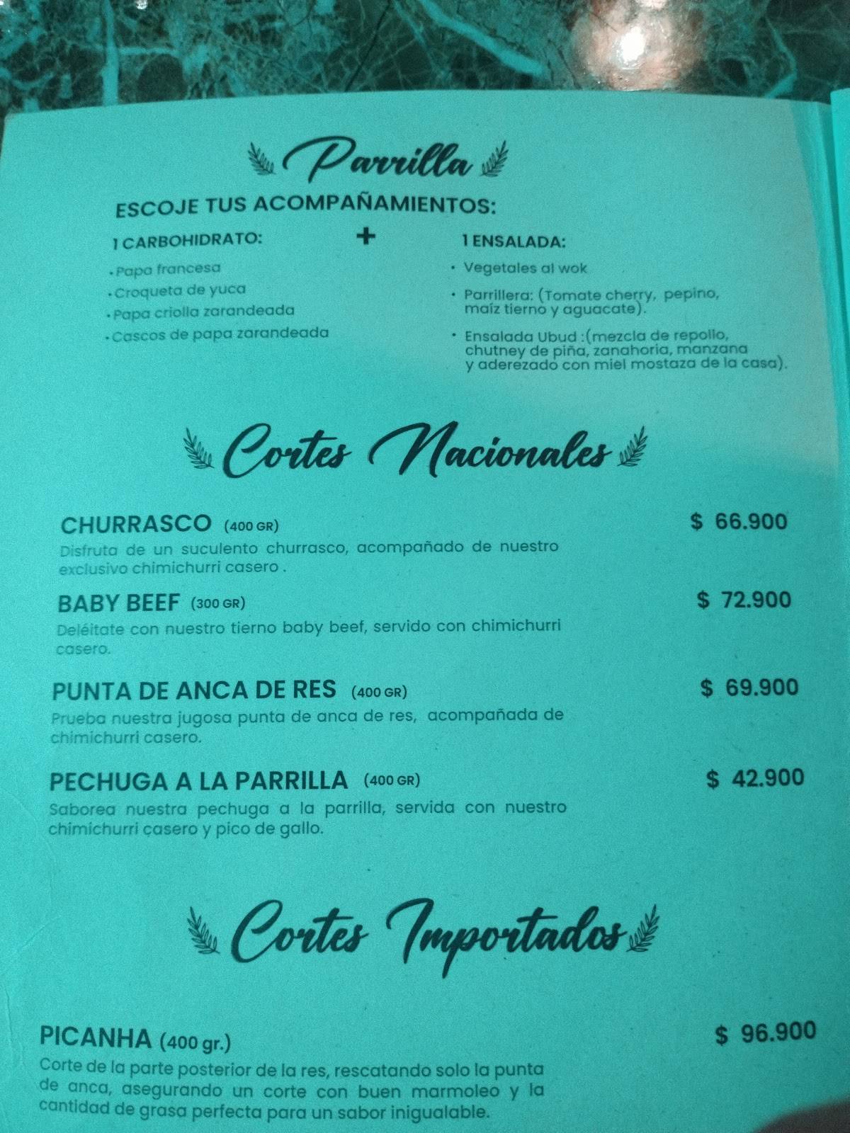 Carta de Restaurante Bali al Parque Cocina Fusión en Bucaramanga ...