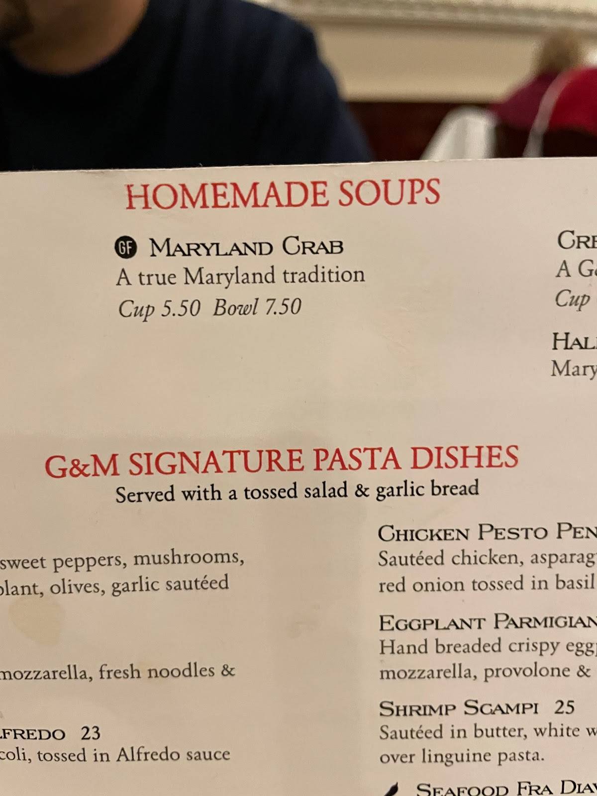 Menu at G & M Restaurant, Linthicum Heights, 804 N Hammonds Ferry Rd