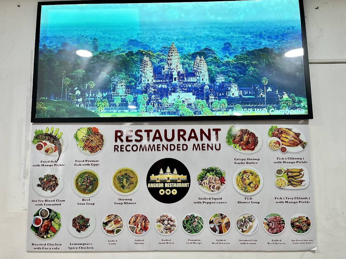 Menu at Angkor Restaurant, Bangkok