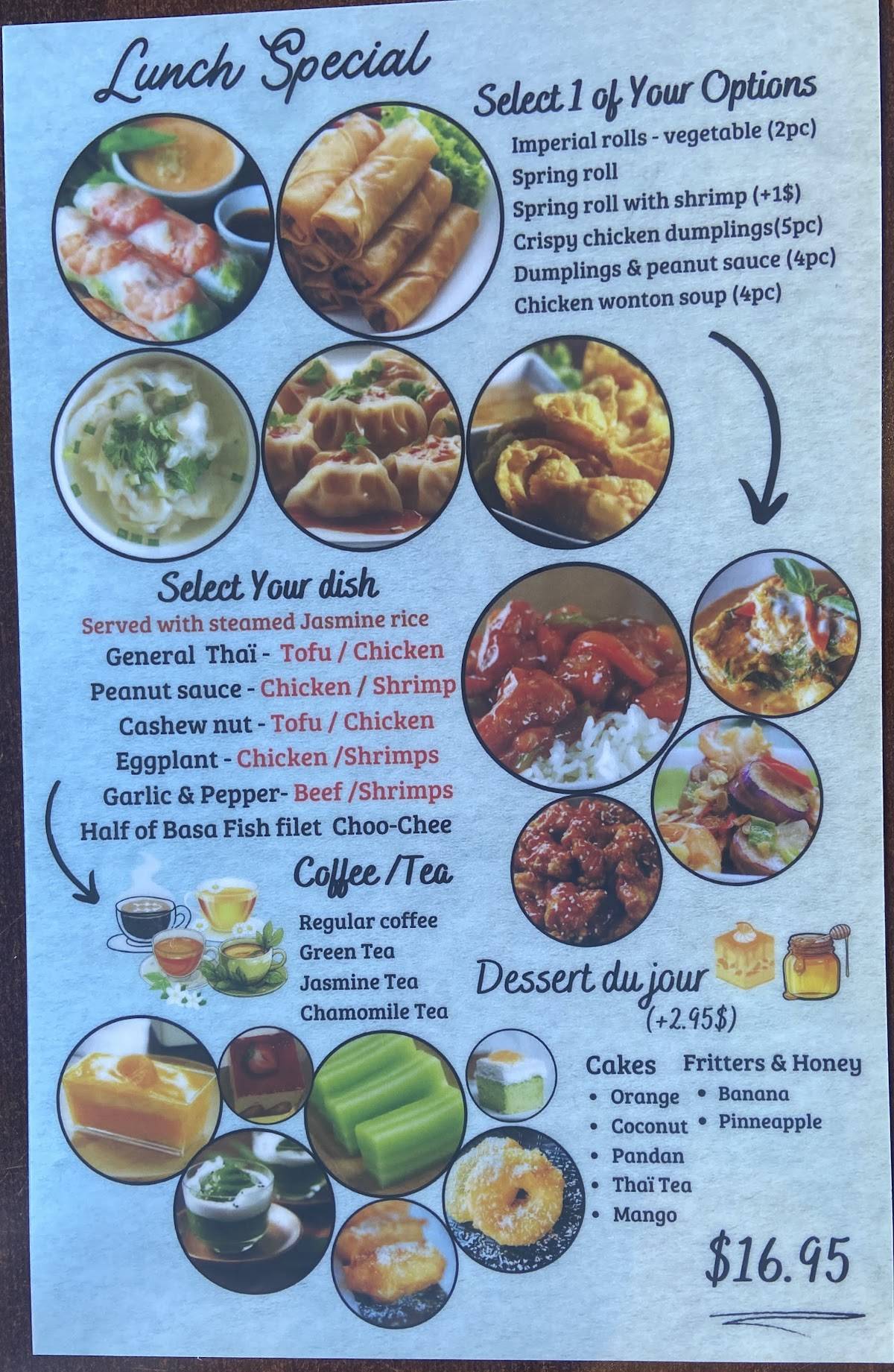 Menu at Bangkok Express restaurant, Montréal, Monkland Ave