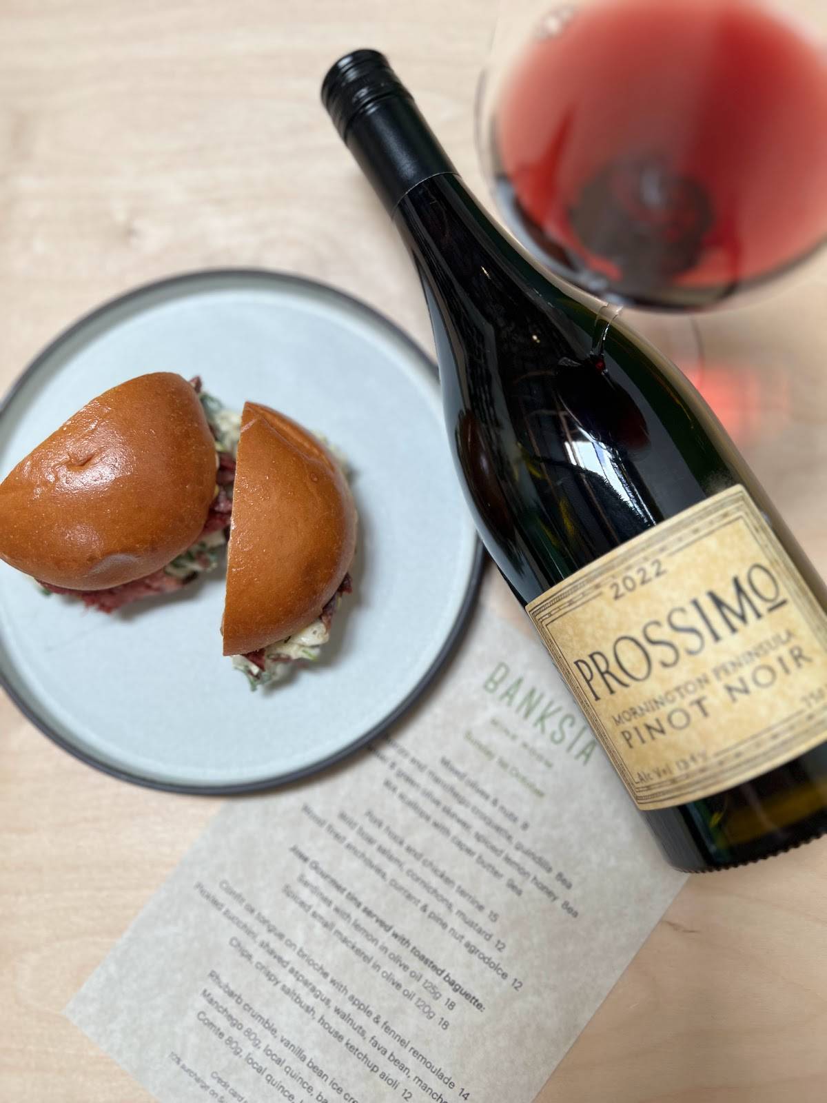 Menu at Banksia Wine Room restaurant, McCrae