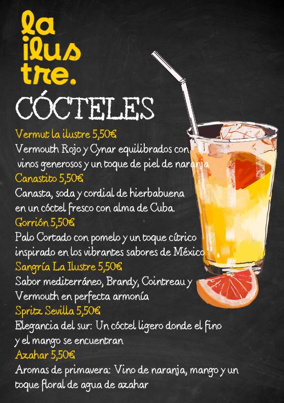 Carta de Bar La Ilustre, Sevilla
