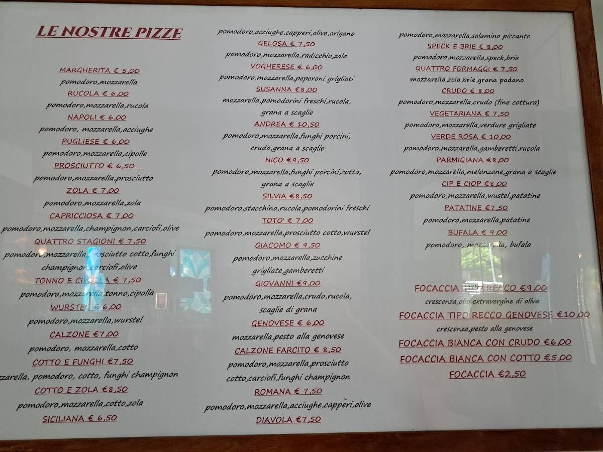 Menu da Bar Ristorante Pizzeria Il Portico, Montalto Pavese