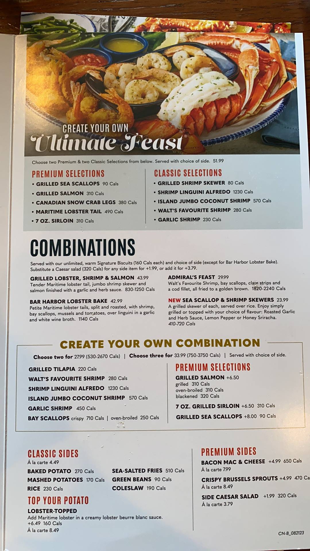 Red lobster canada menu store