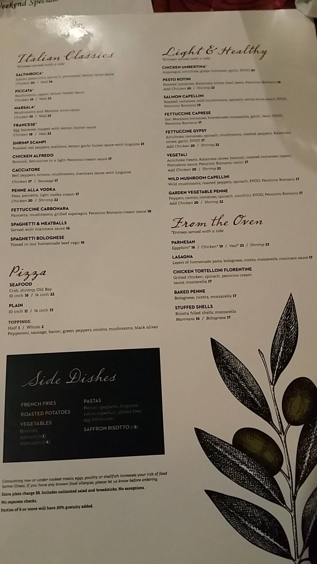 Menu at Basta Pasta pizzeria, Lutherville-Timonium, 60 W Timonium Rd