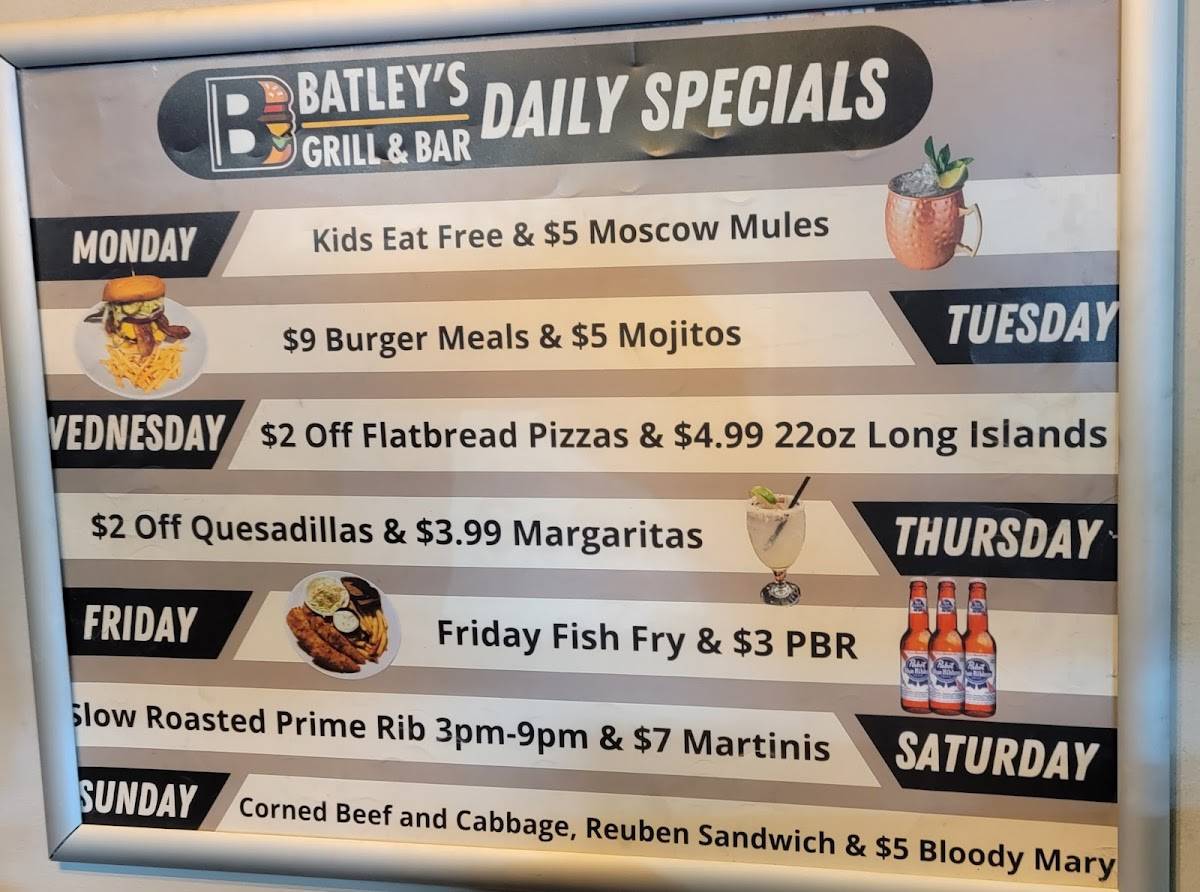 Menu at Batley's Grill & Bar, Neenah