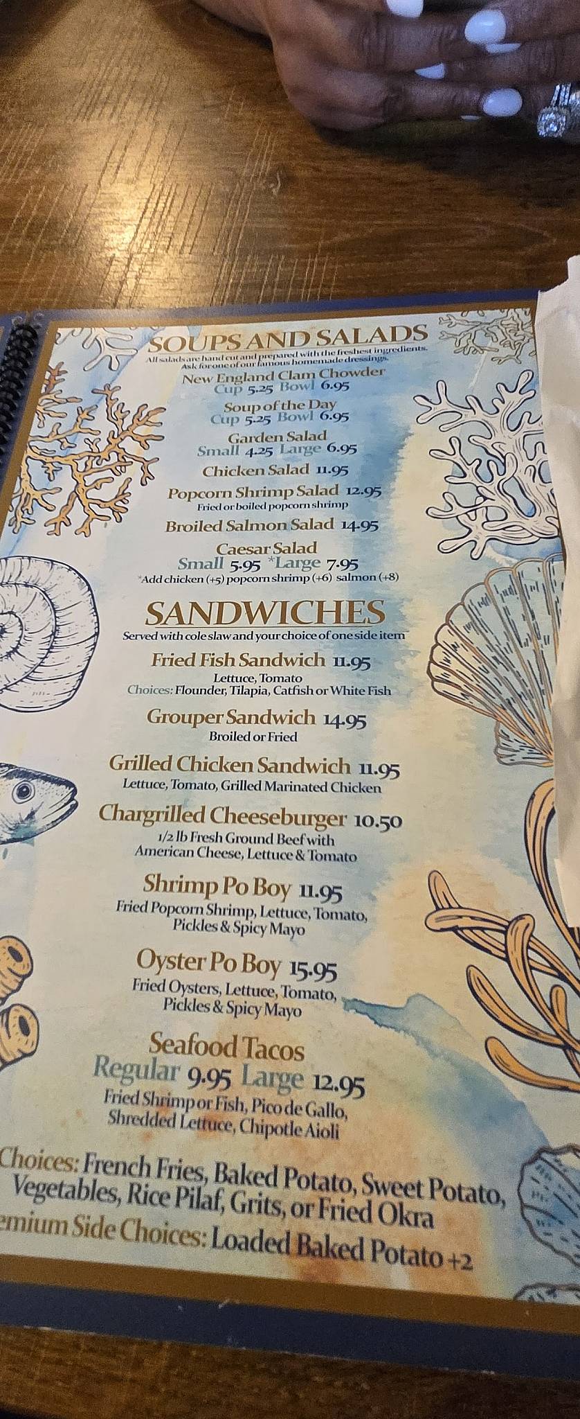 Menu at Bay Breeze Seafood Restaurant, Lovejoy