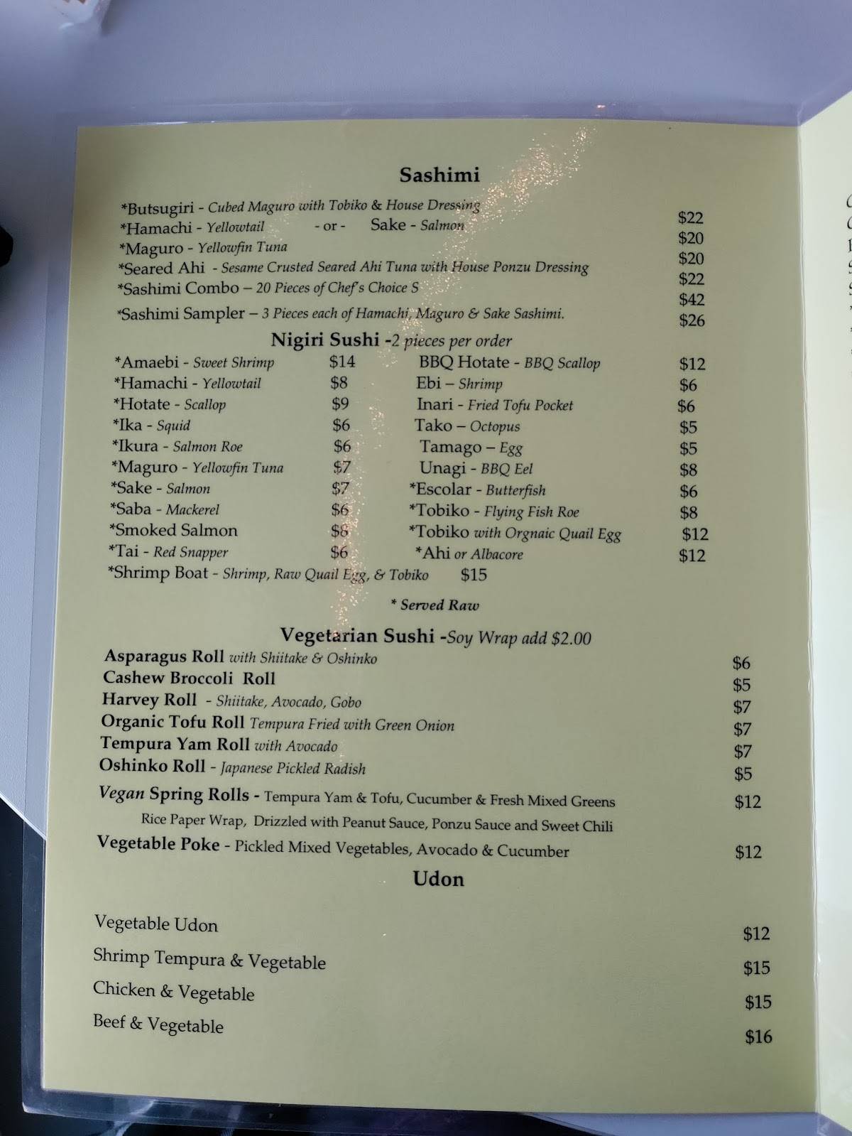Menu at Bayfront Restaurant, Eureka