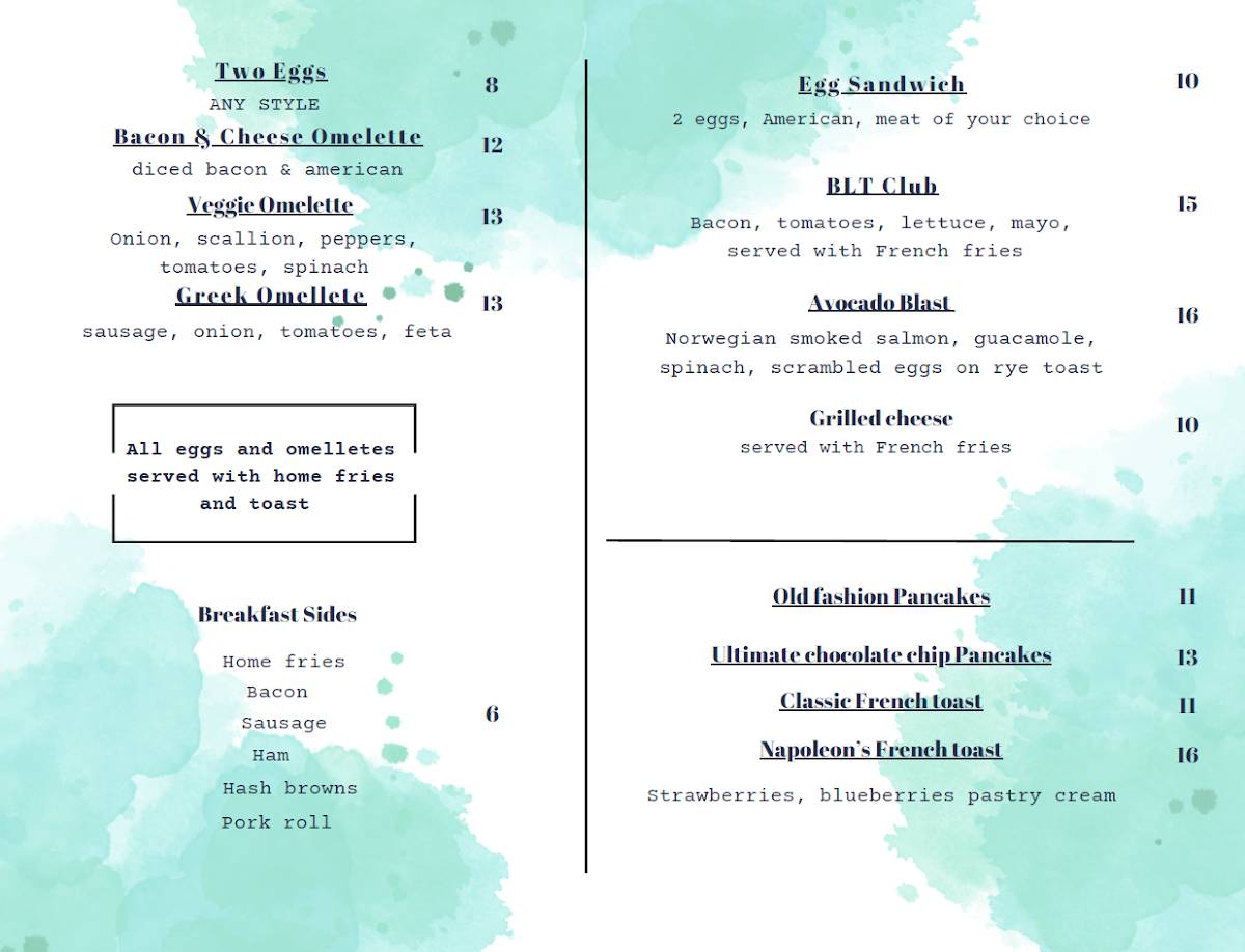 Menu at Beachfront Bar & Grill, North Wildwood
