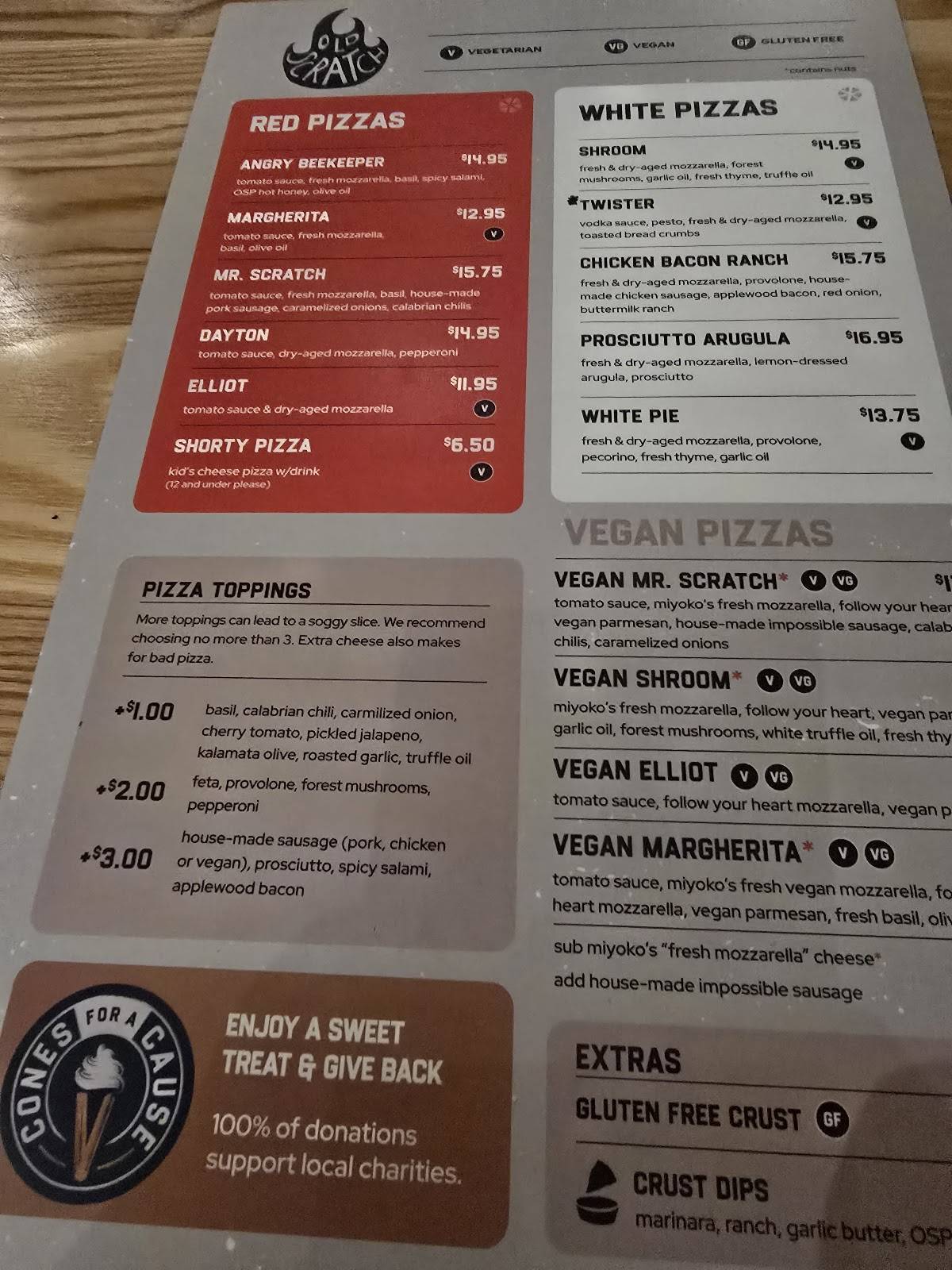 Menu at Old Scratch Pizza & Beer pizzeria, Beavercreek, Dayton Xenia Rd