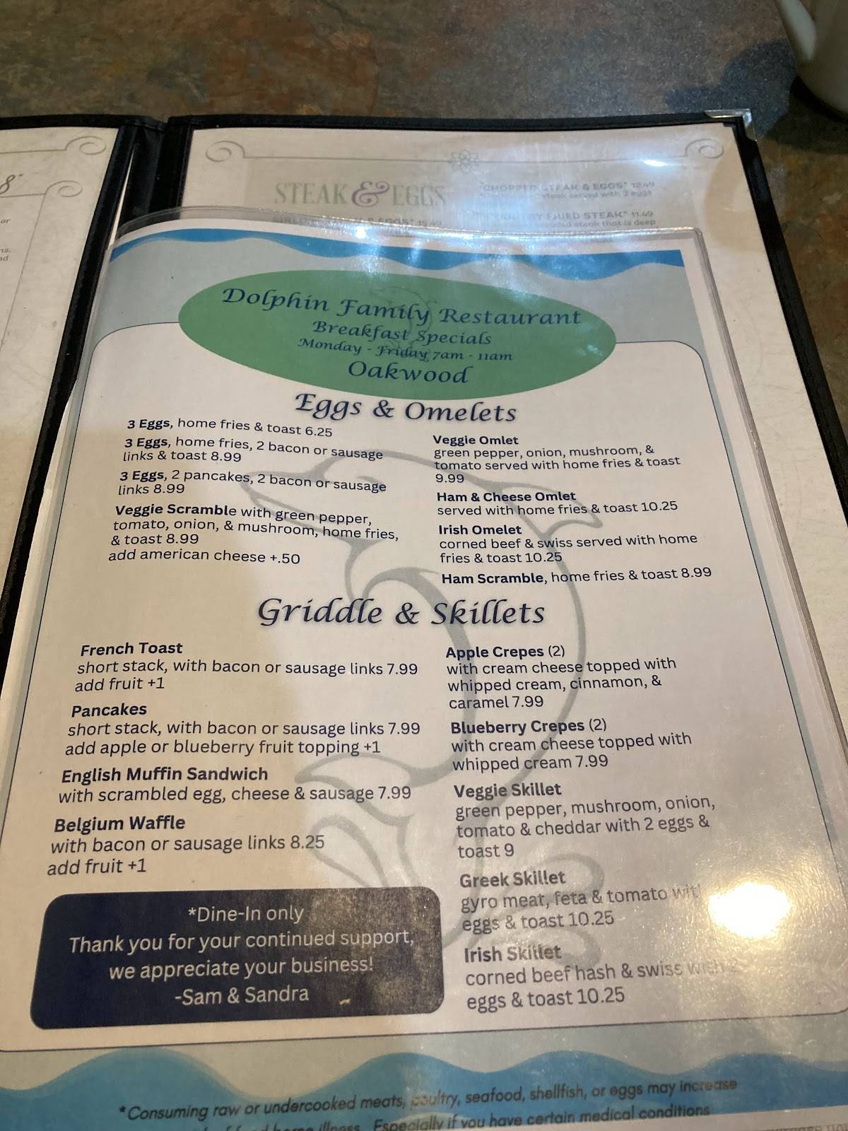 Menu at Dolphin Restaurant, Bedford