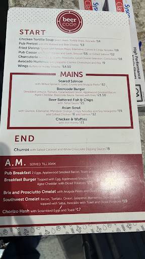 Menu at Beercode Kitchen & Bar, San Antonio