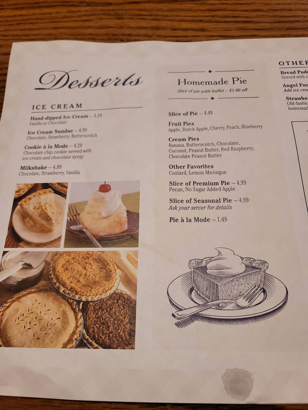 Menu at Der Dutchman restaurant, Bellville