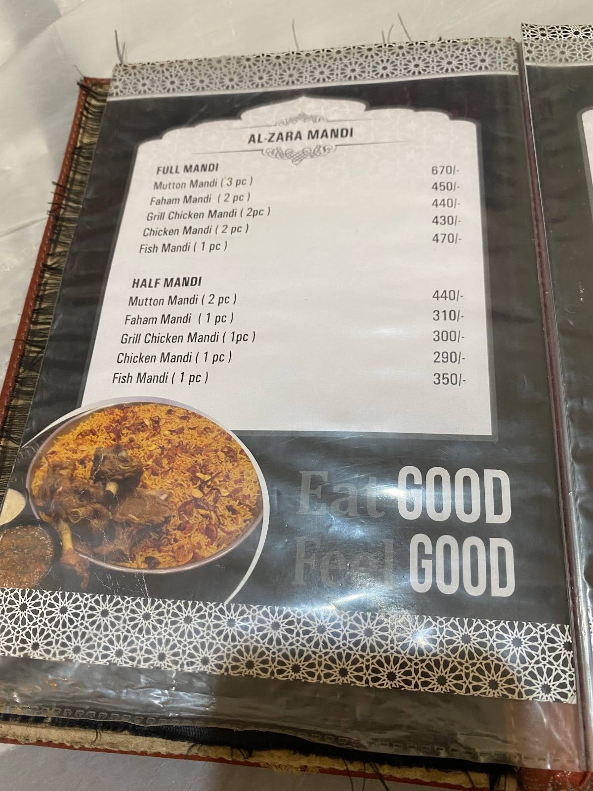 Menu at Al Zara Mandi Arabian Restaurant, Bengaluru, 147