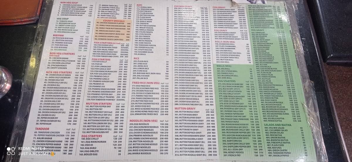Menu at Chicken County, Bengaluru, Number 25/16 & 25/1 Sharada Lodge ...