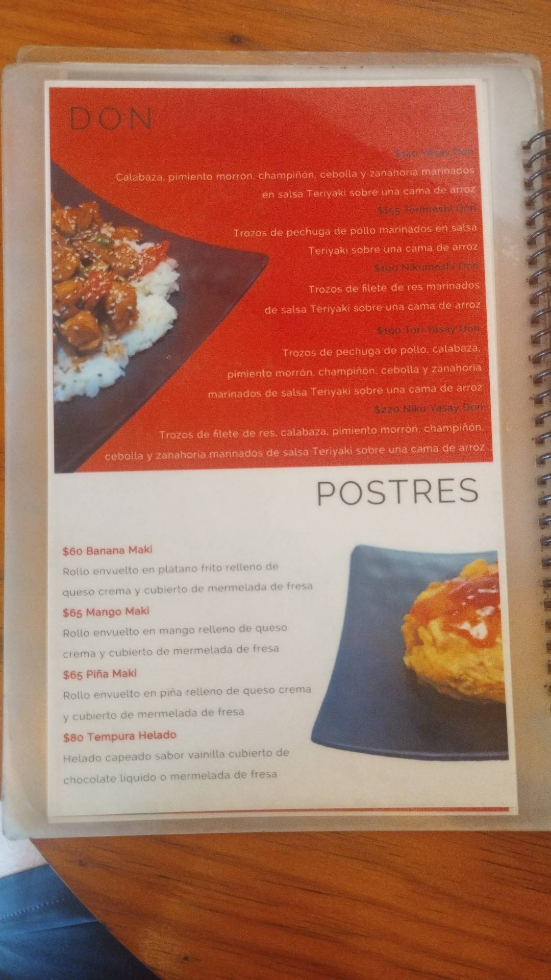 Carta del restaurante Besuto, Ciudad del México