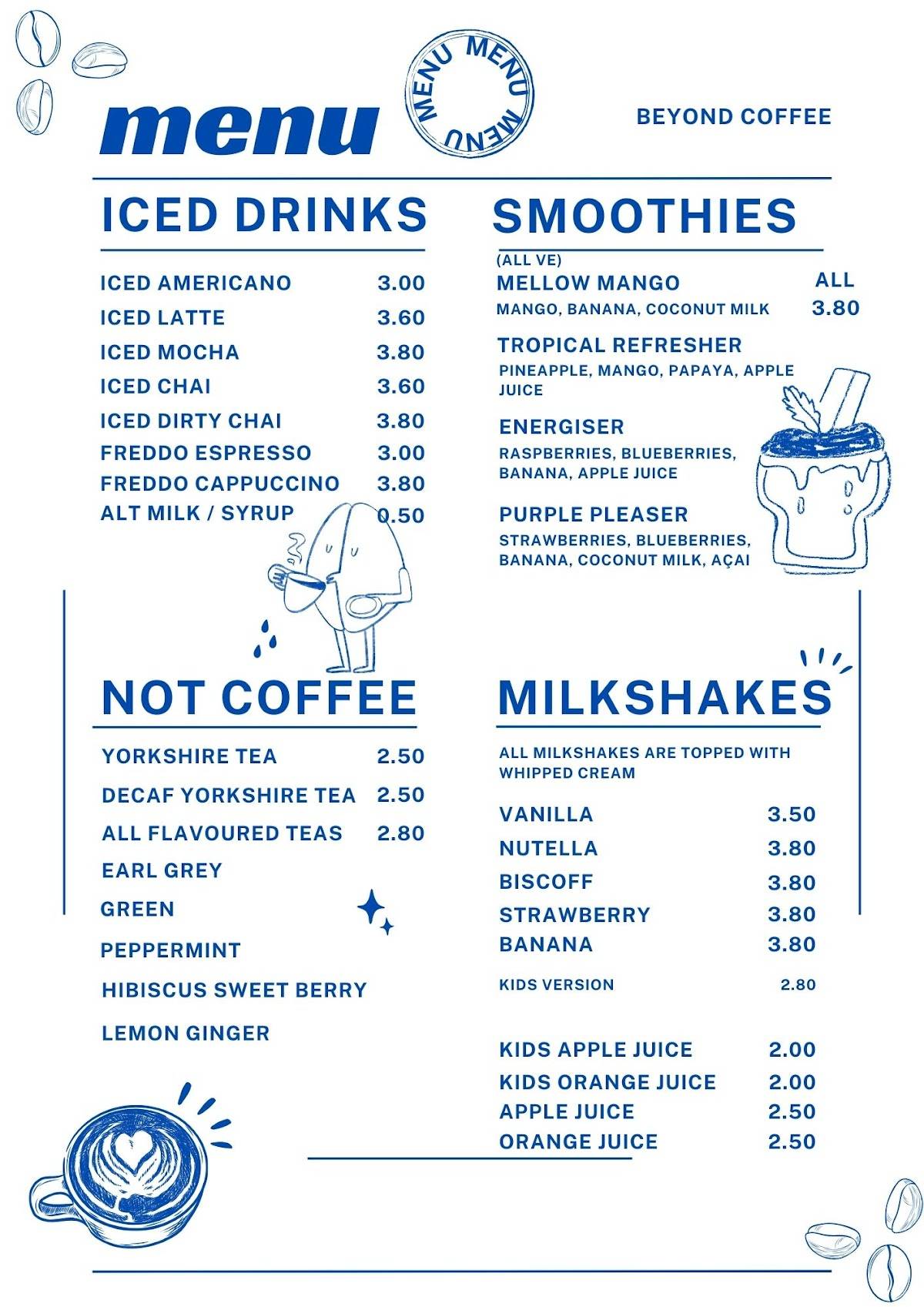 Menu at Beyond Coffee Collingham restaurant, Collingham