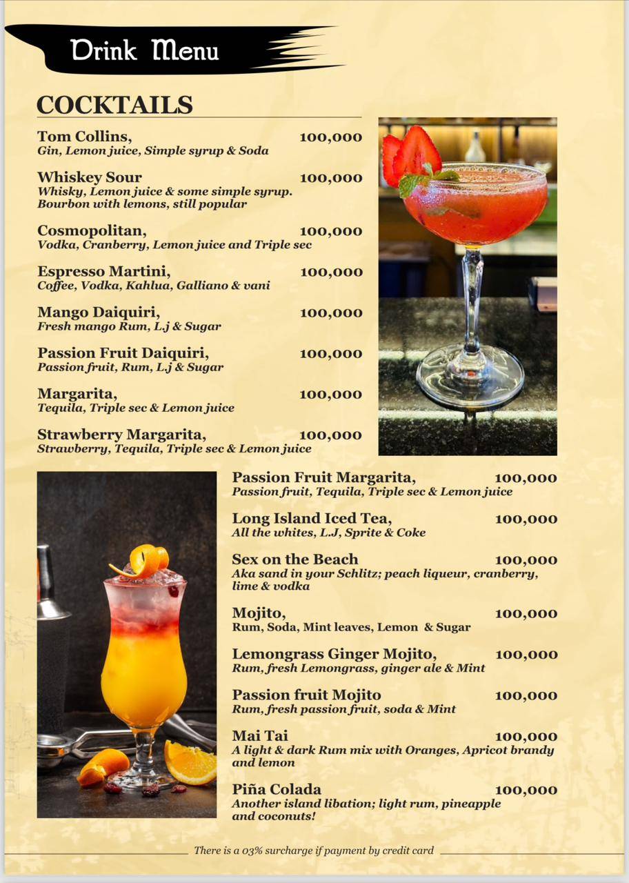 Menu at Bibo Caphe and Restaurant ( Breakfast - Brunch - Dinner), Hoi An