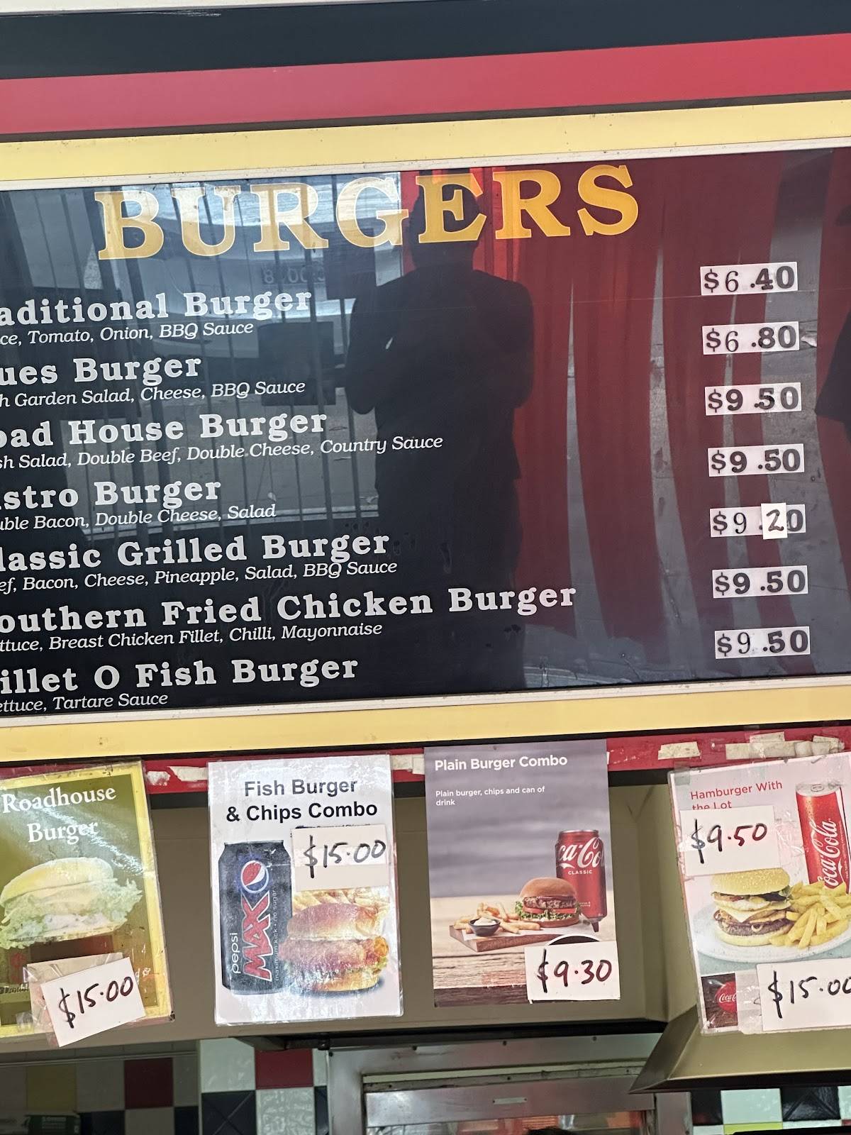 Menu at Big Chief Burgers fast food, Rooty Hill