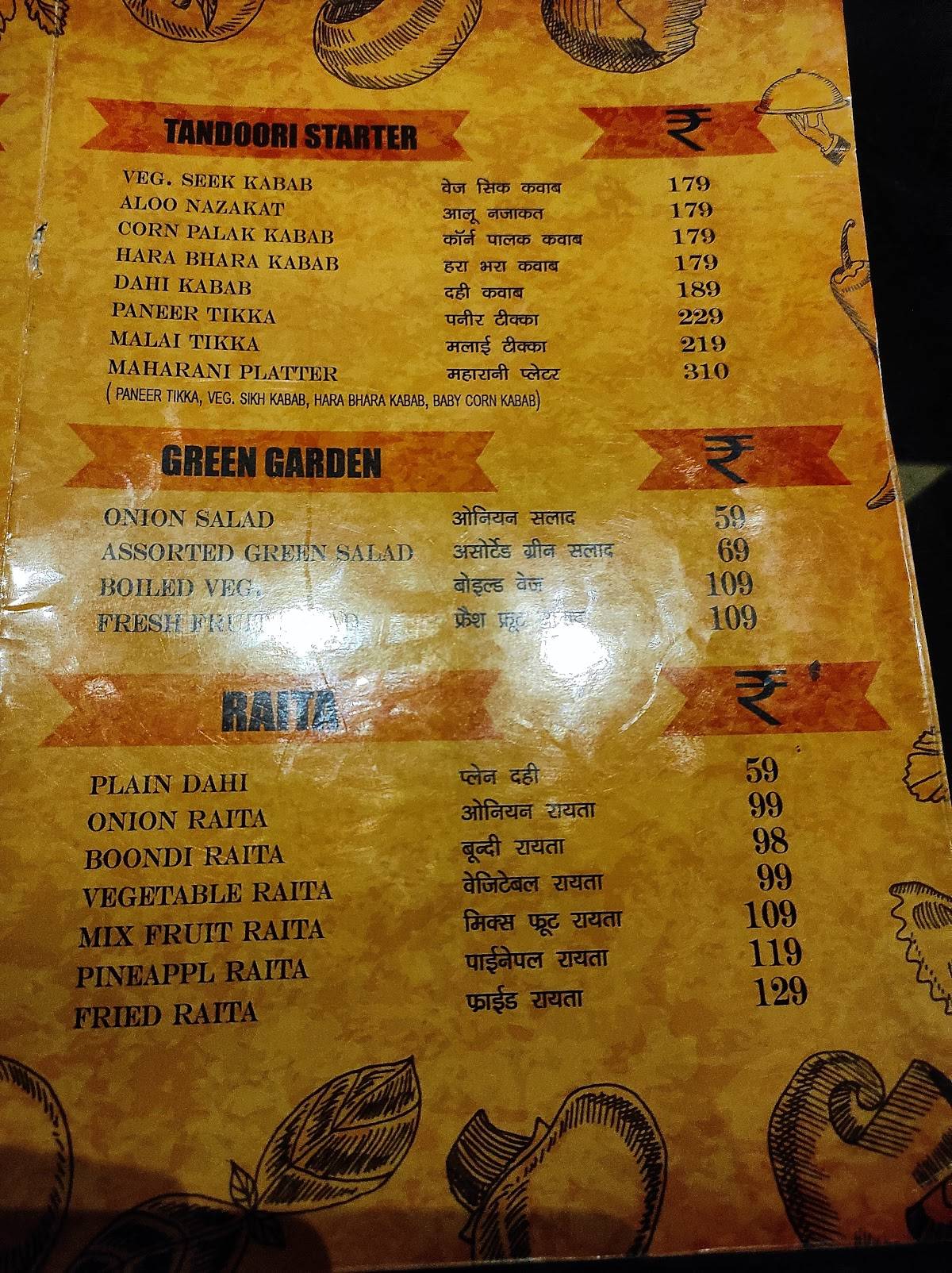Menu at Roopji Restaurant., Bikaner