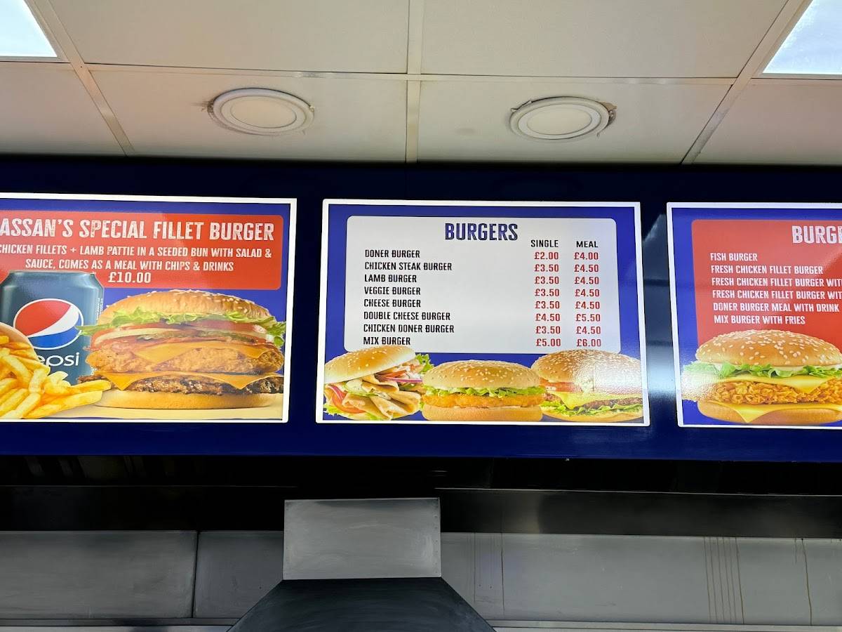 Menu at Hassan Kebab House restaurant, Birmingham