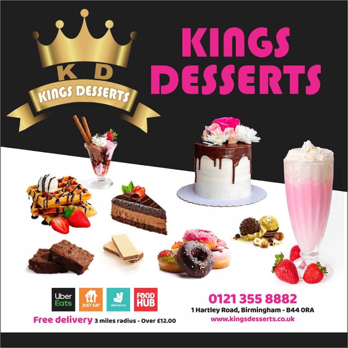 Menu at Kings Desserts, Birmingham