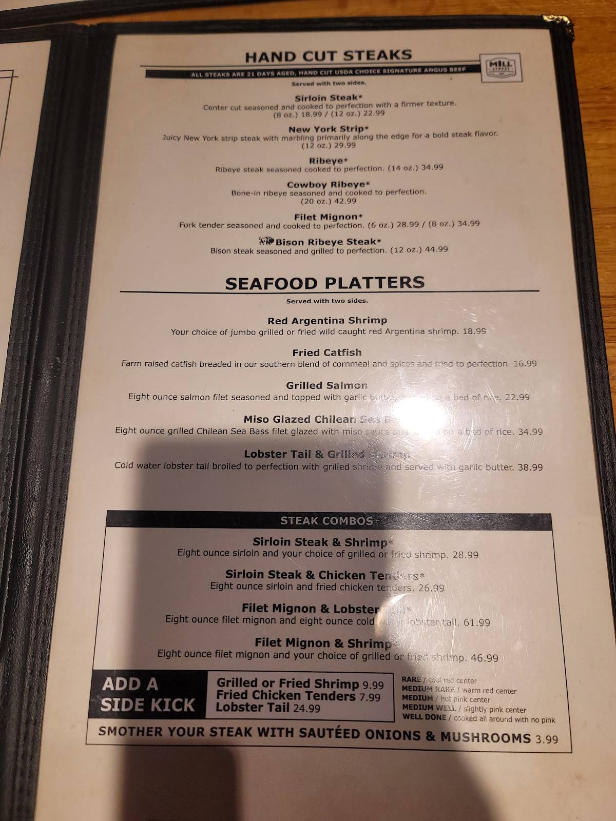 Menu at Bison Steakhouse, Broken Arrow