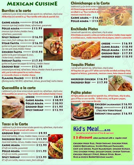 Menu at Bison Store & Restaurant, Kotzebue