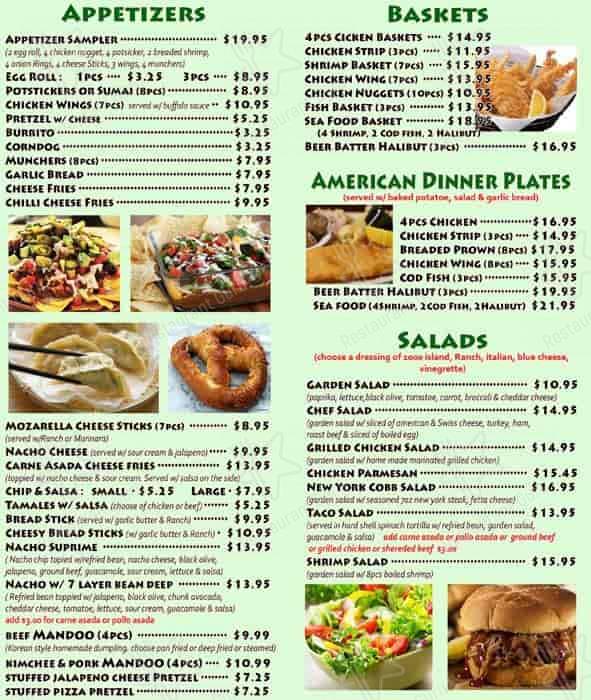 Menu at Bison Store & Restaurant, Kotzebue