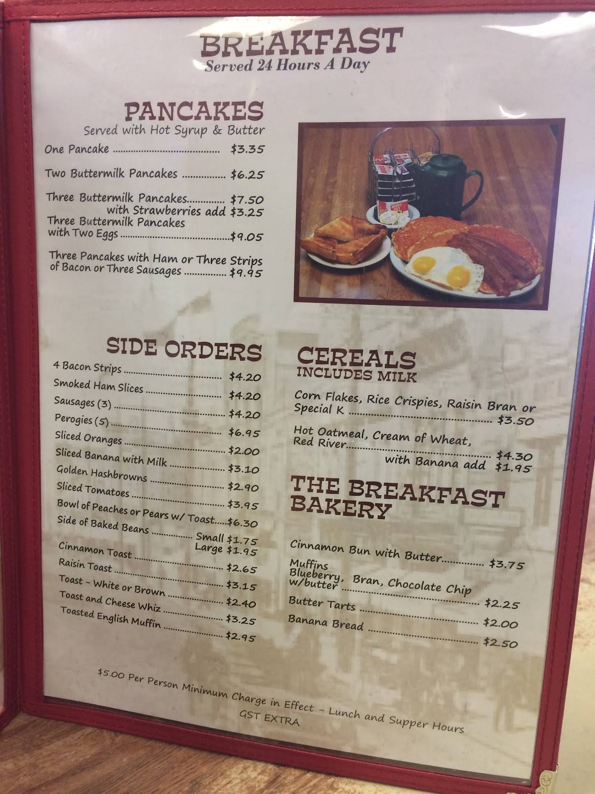 Menu at Blackfoot Truckstop Diner restaurant, Calgary