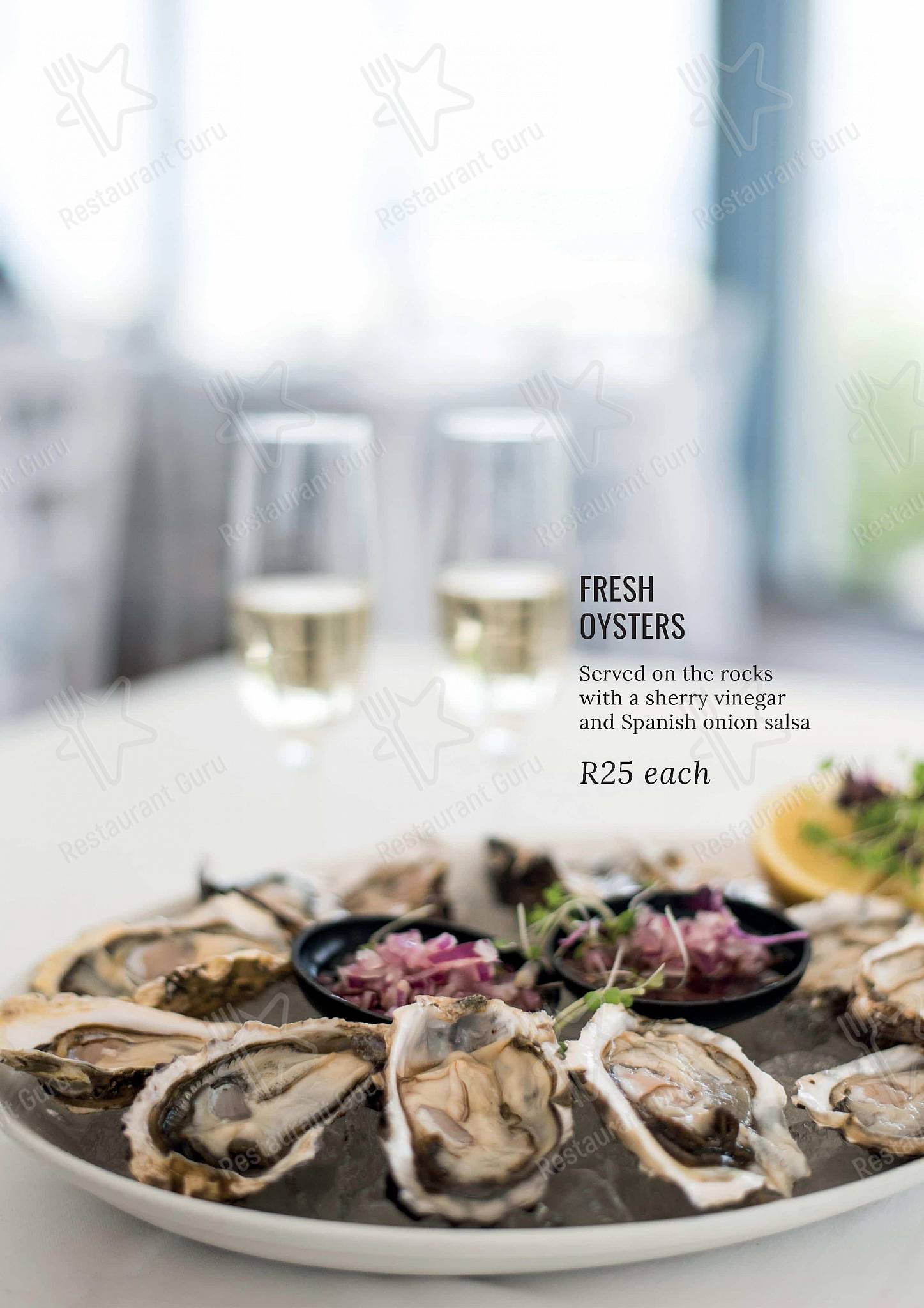 Menu at Blowfish Restaurant, Cape Town, 1 Marine Dr