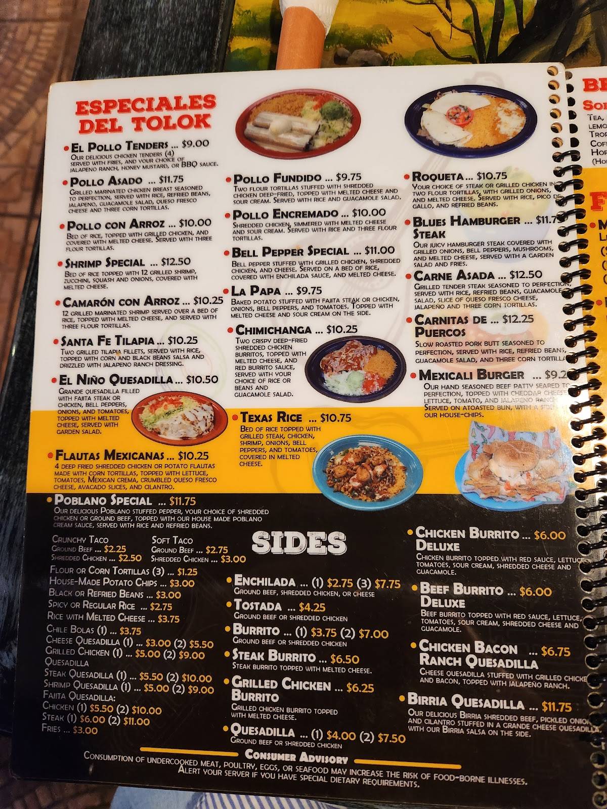 Menu at Blue Tolok Grill & Bar, Anderson