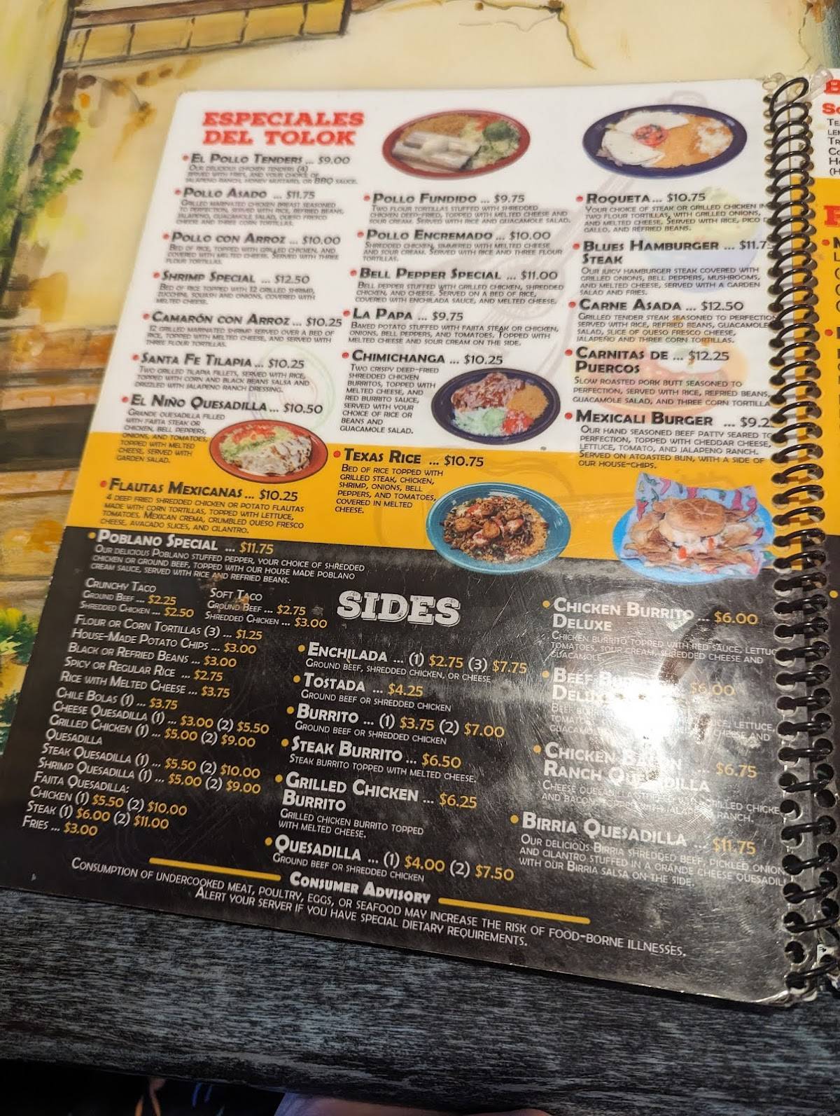 Menu at Blue Tolok Grill & Bar, Anderson