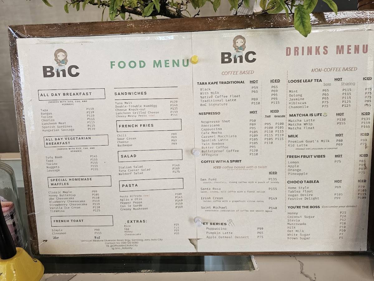 Menu at BnC - Iloilo City restaurant, Iloilo City