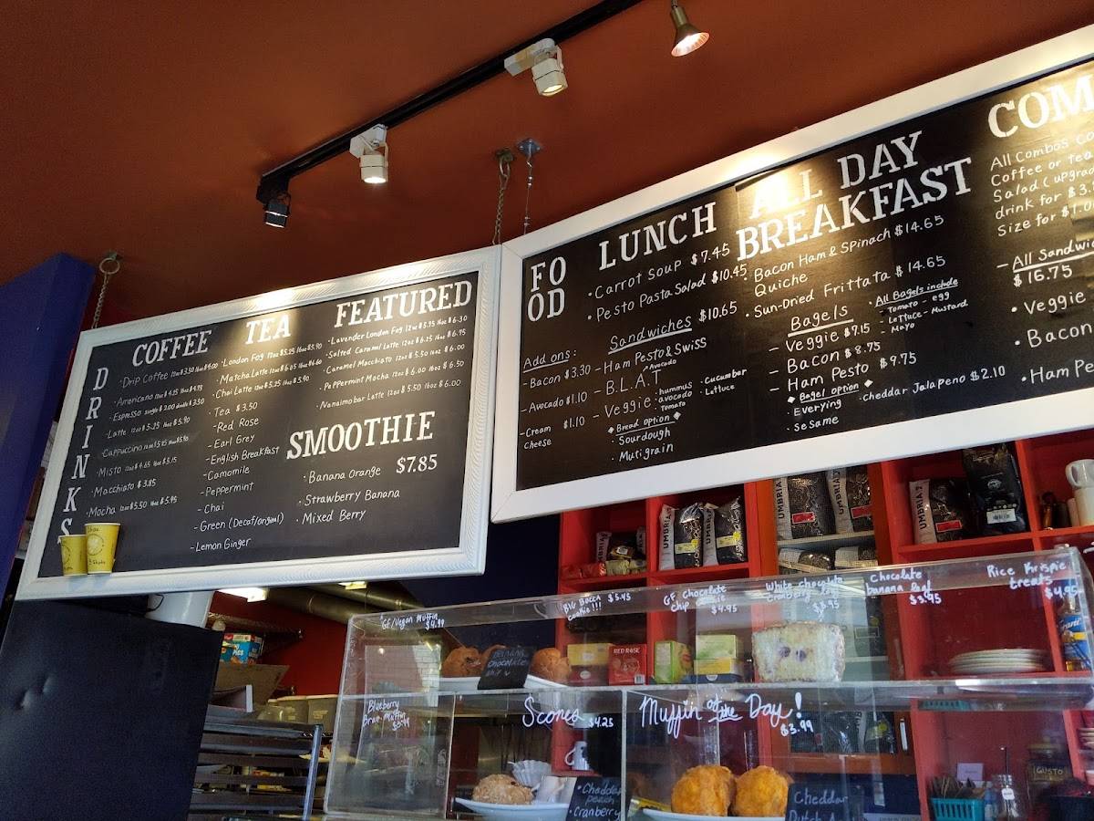 Menu at Bocca Café, Nanaimo
