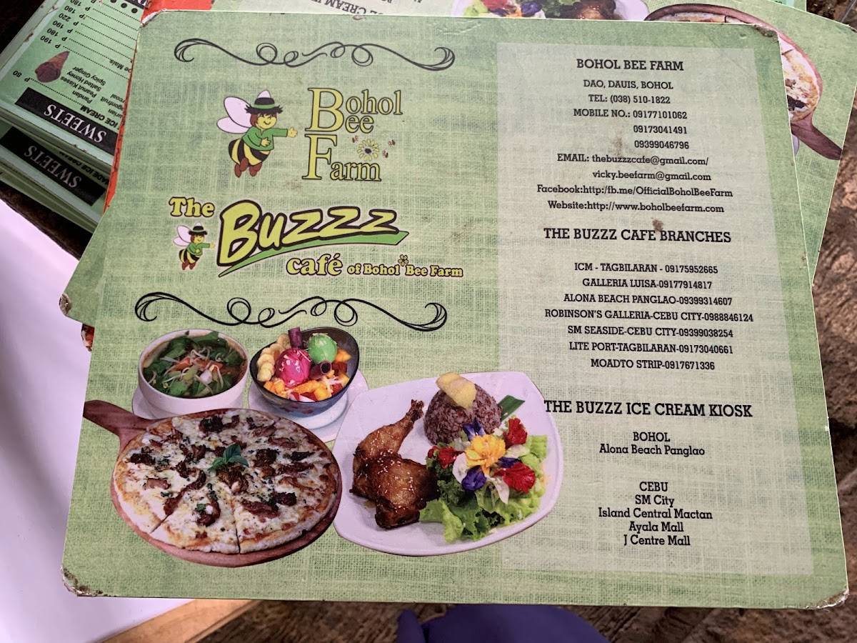 Menu at Bohol Farm restaurant, Dauis