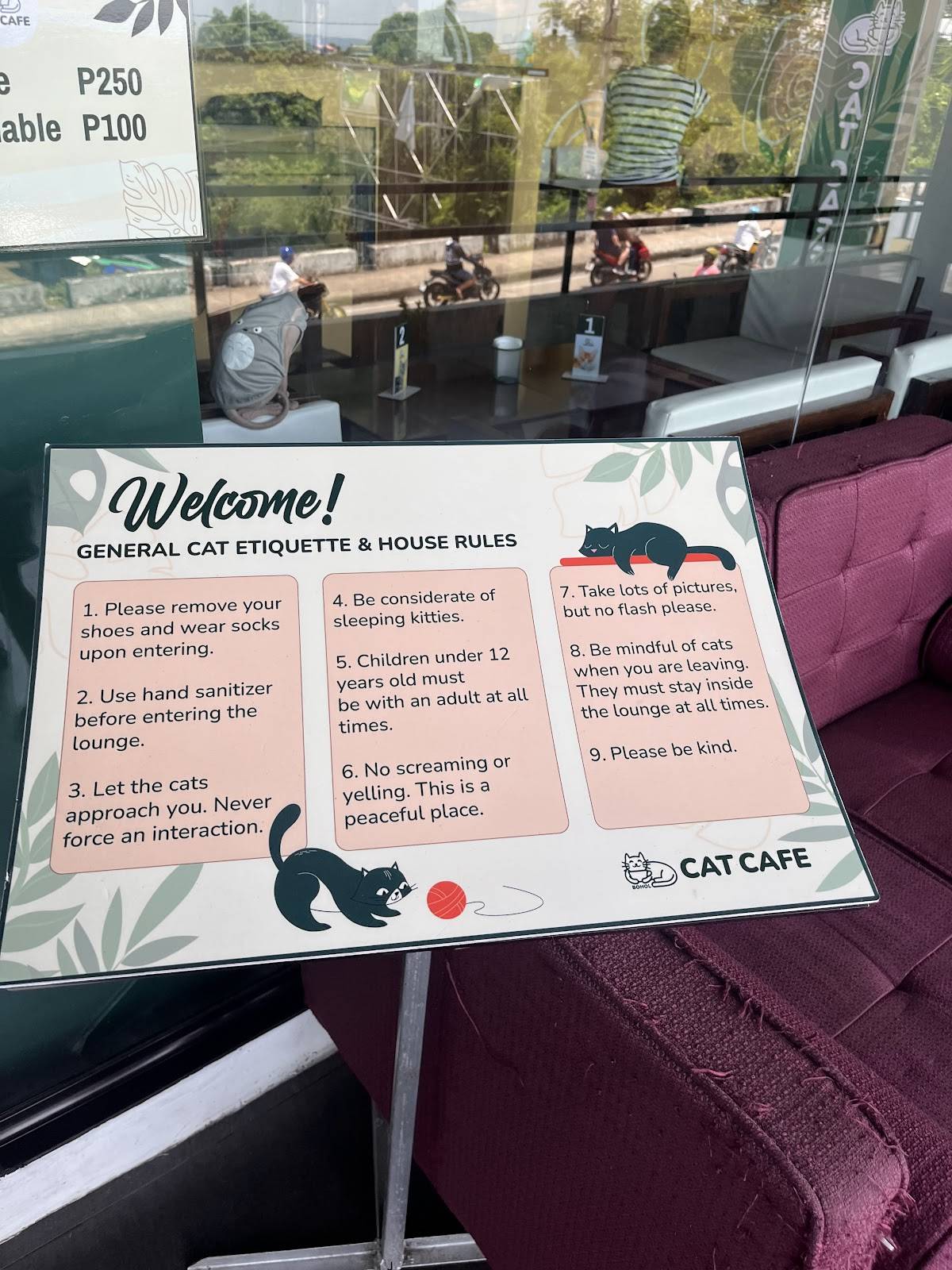 Menu at Bohol Cat Cafe, Dauis