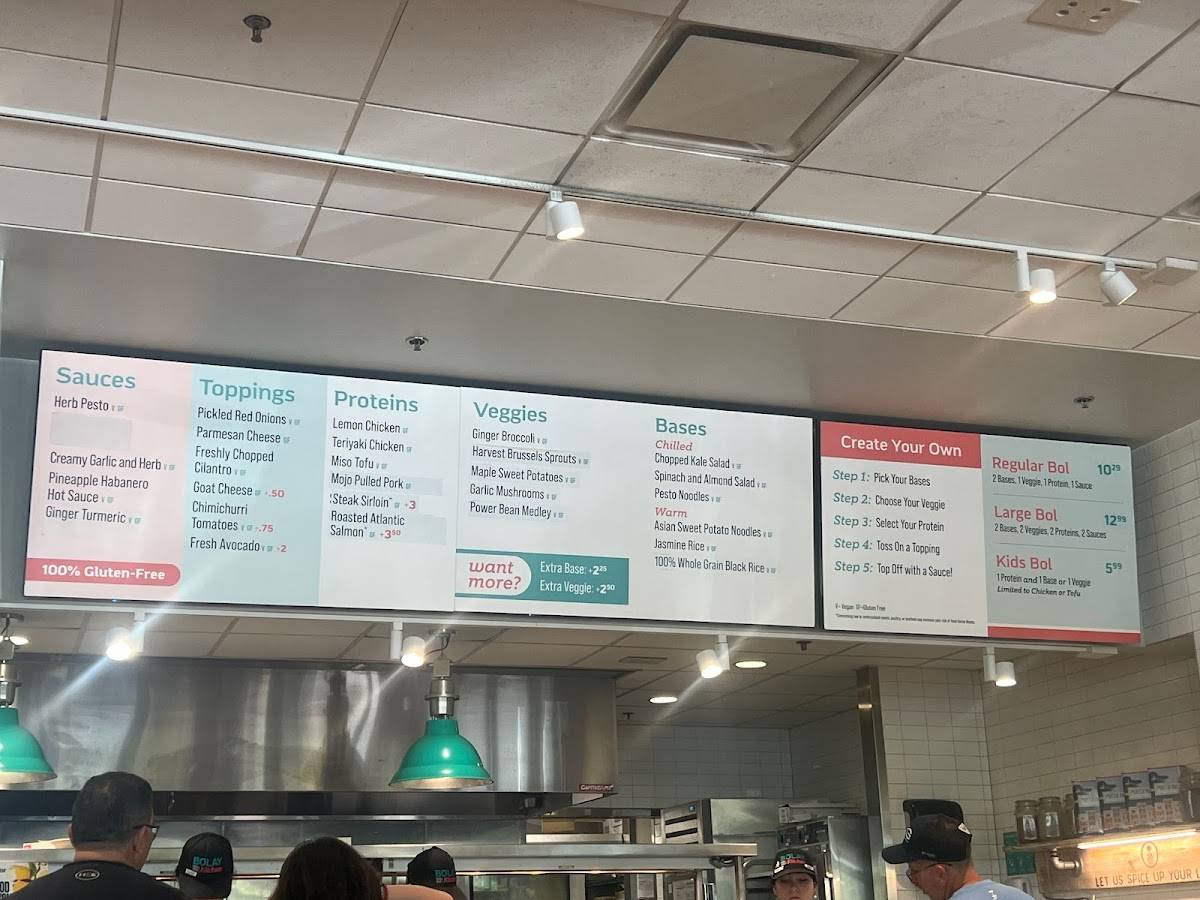 Menu at Bolay Fresh Bold Kitchen - Miami Lakes restaurant, Miami Lakes