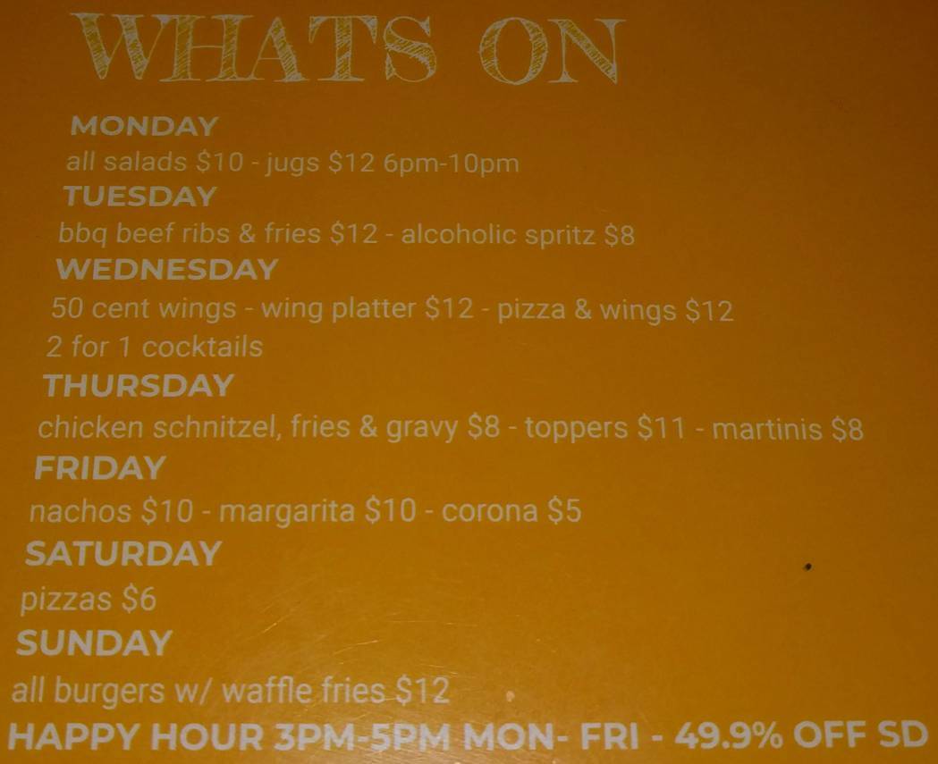 Menu at Bomaderry Hotel pub & bar, Bomaderry