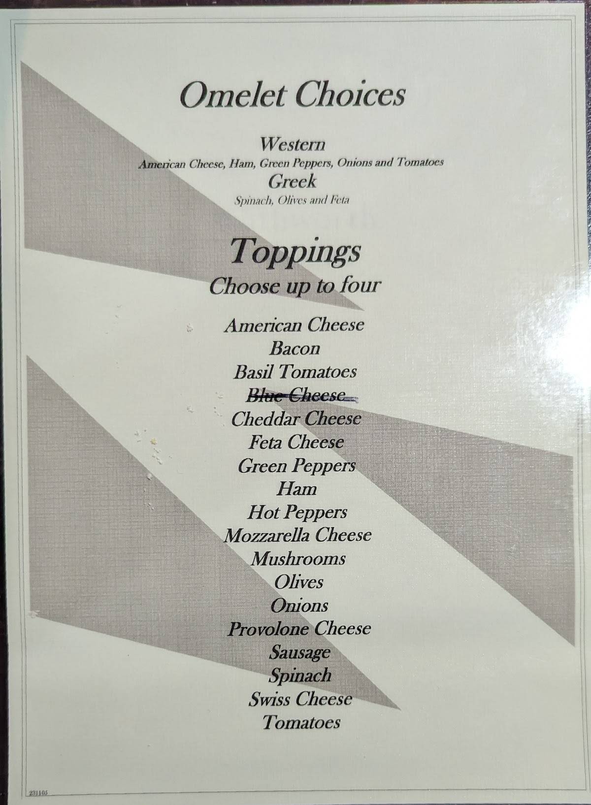 Menu at Joe's Inn Bon Air restaurant, Richmond, Buford Road