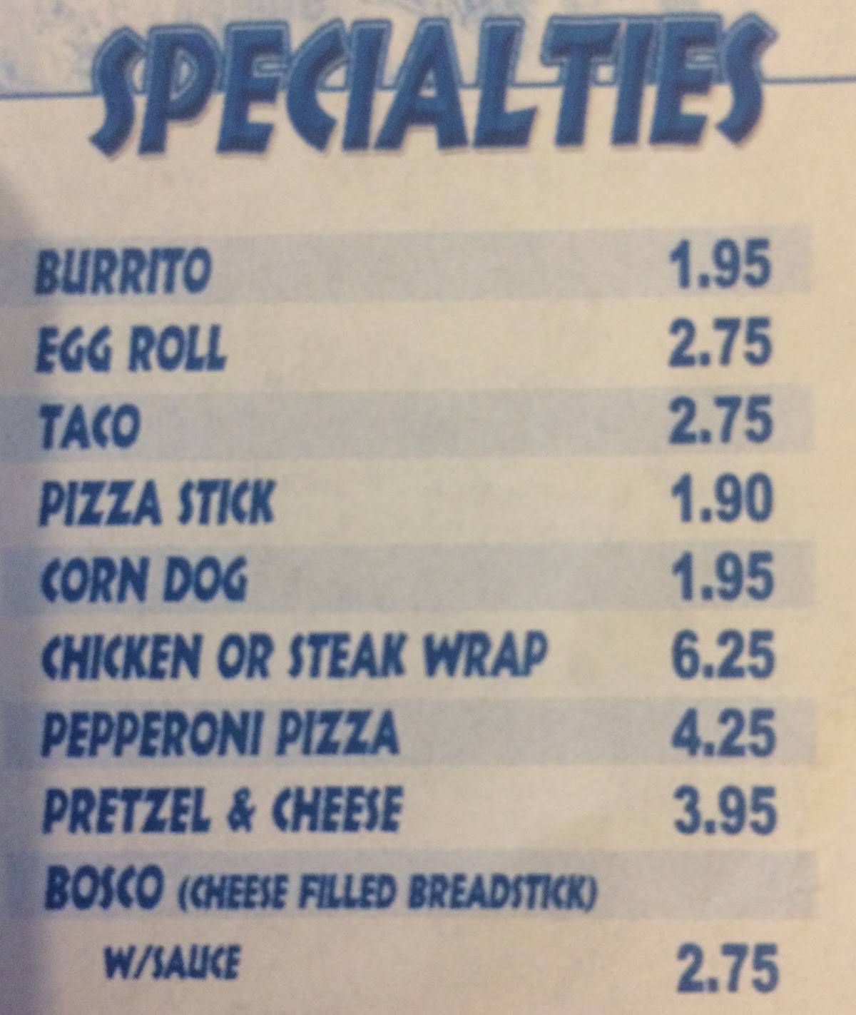 Menu at Bonanza Freeze restaurant, Butte