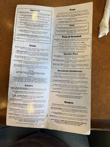 Menu at Boondocks Restaurant & Drive Thru, Fulton