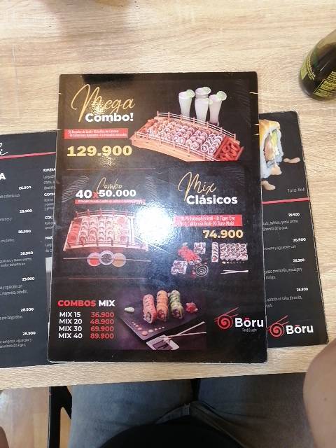 Carta del restaurante Boru Food Y Sushi - Sede Villas del Granada, Bogotá