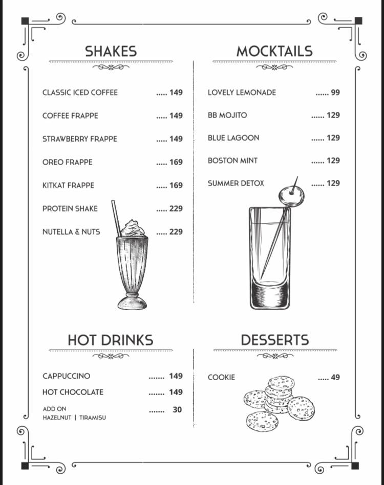 Menu at Boston Central, Jalandhar