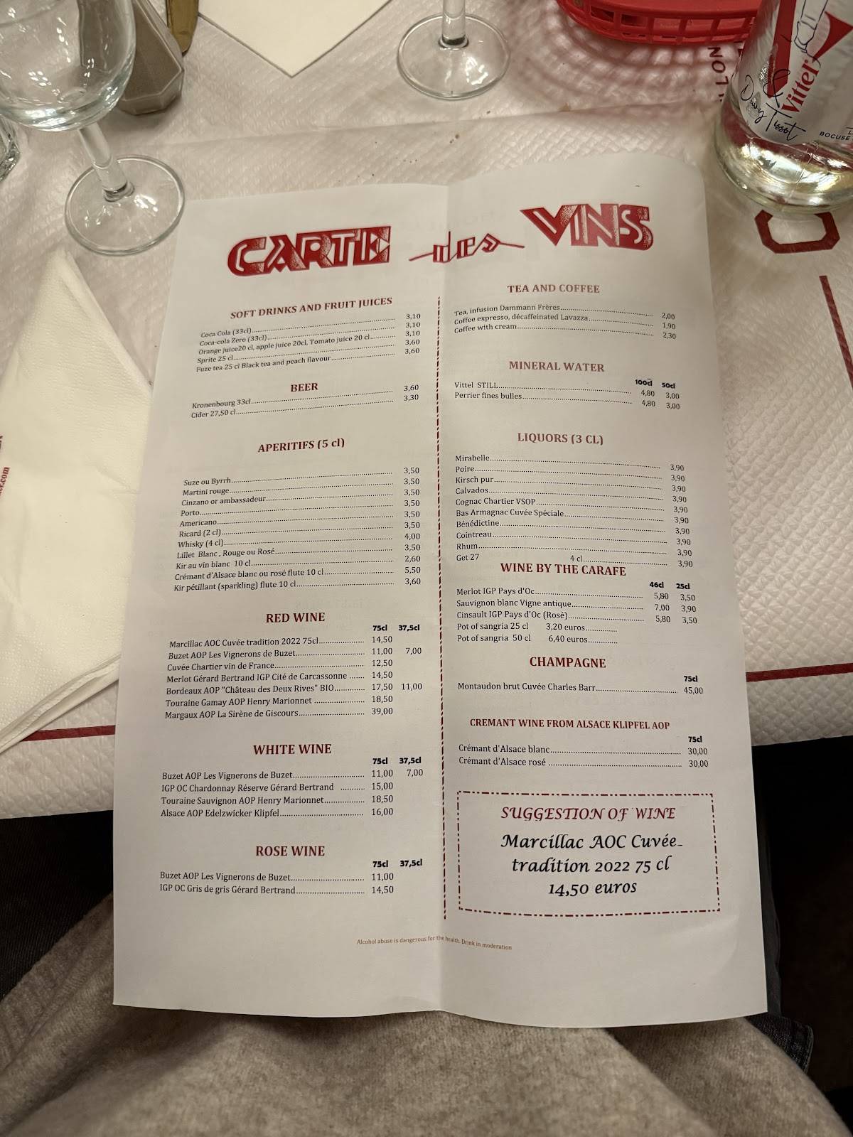 Menu au Bouillon Chartier Grands Boulevards restaurant, Paris, 7 Rue du ...