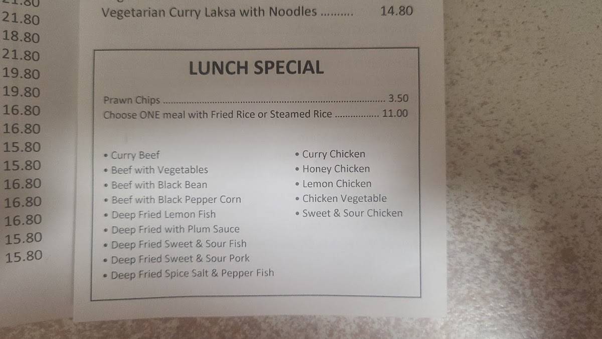 Menu at Oriental Chef restaurant, Bracken Ridge