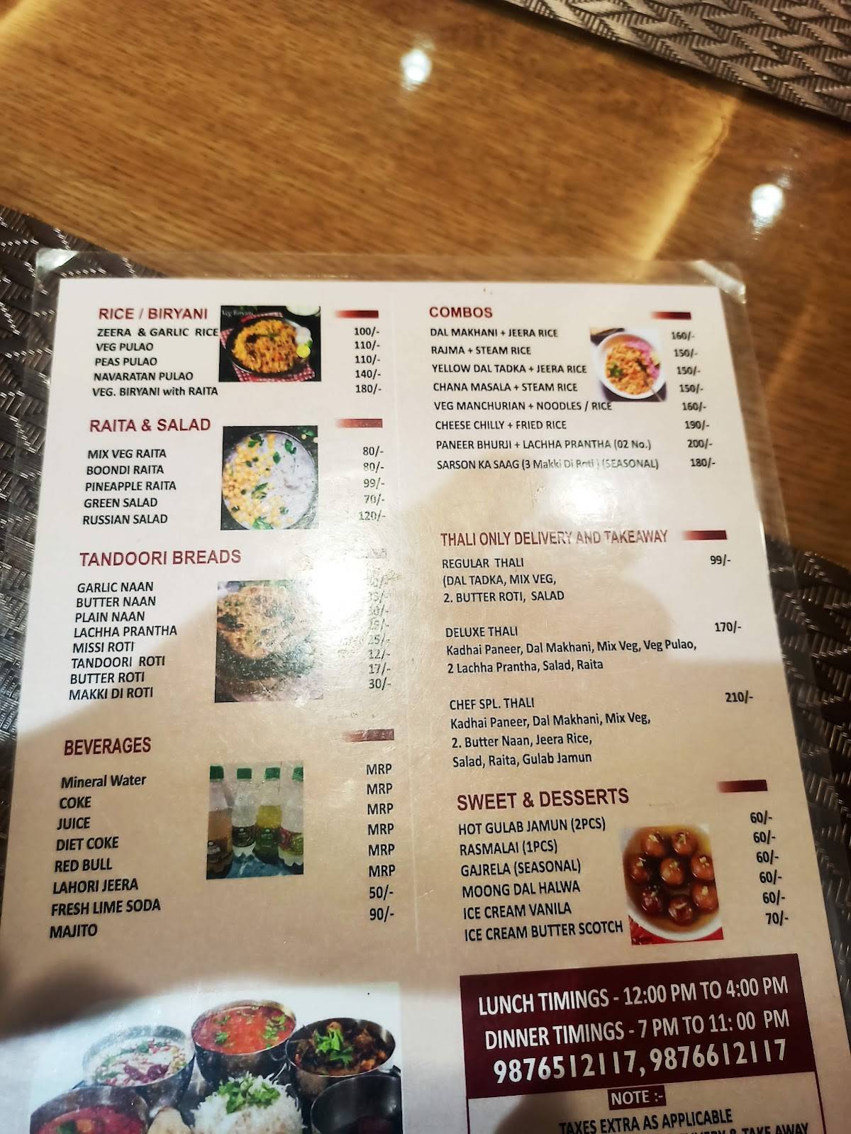 Menu at Brar Buffet and Dhaba, Sahibzada Ajit Singh Nagar