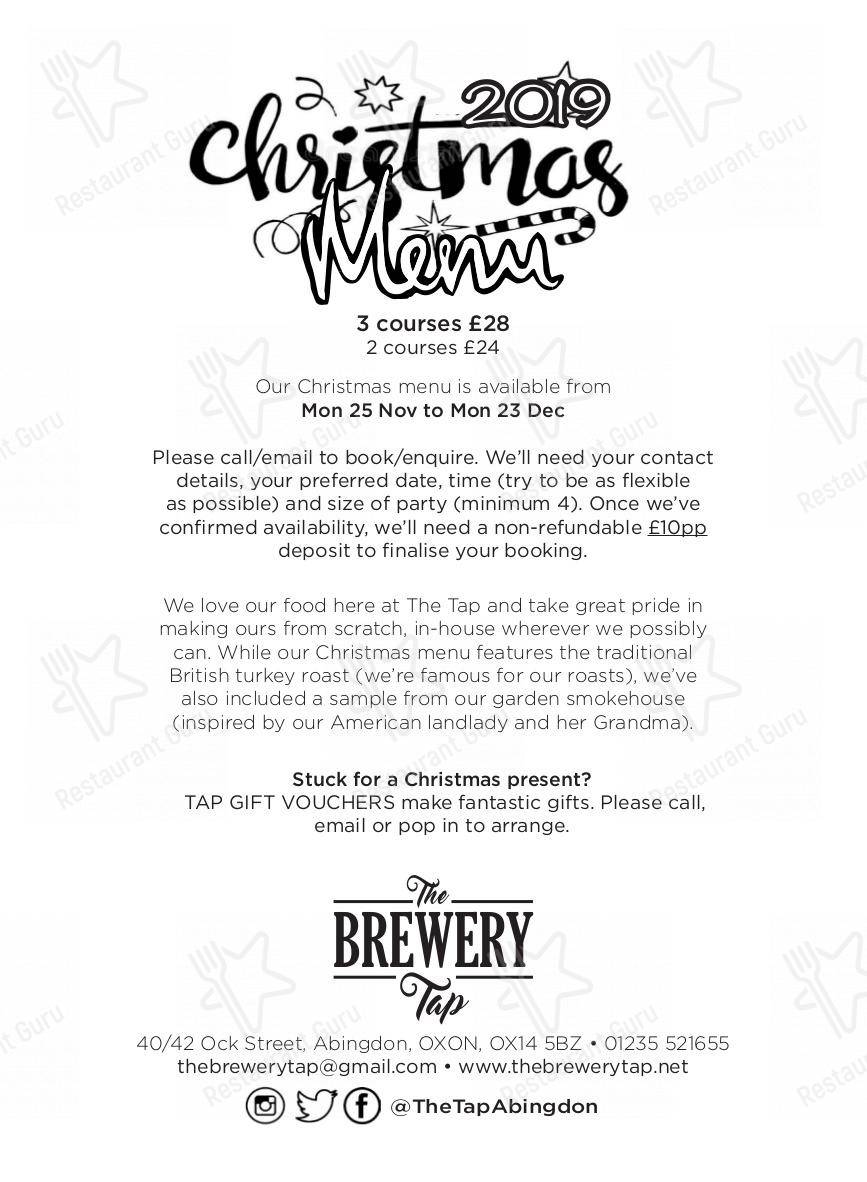 Menu at The Brewery Tap pub & bar, Abingdon